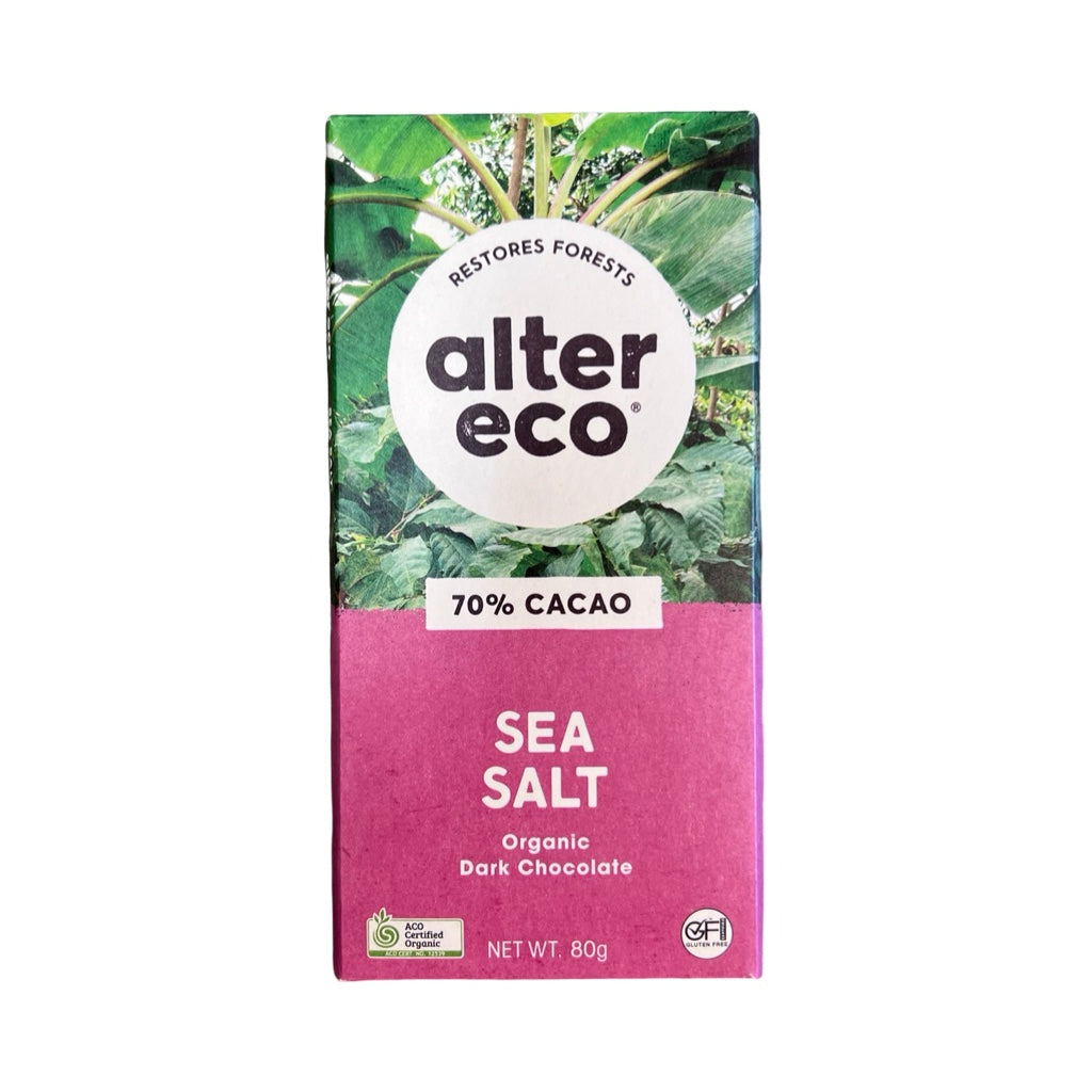Alter Eco Chocolate Sea Salt 90% 80g | Dunn & Walton
